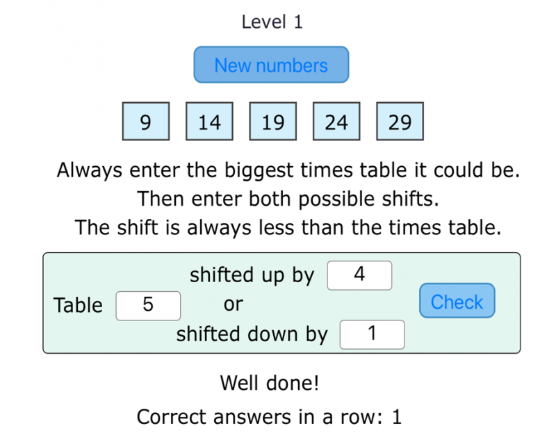 Times Tables Shifts | NRICH